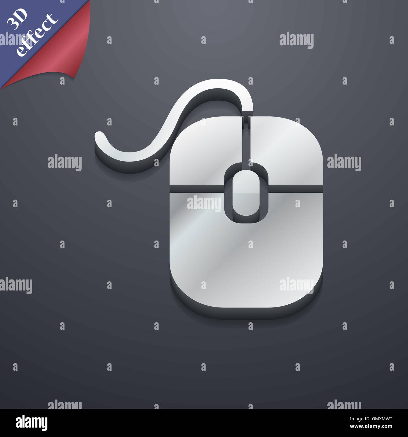 Computer mouse icon symbol. 3D style. Trendy, modern design with space ...