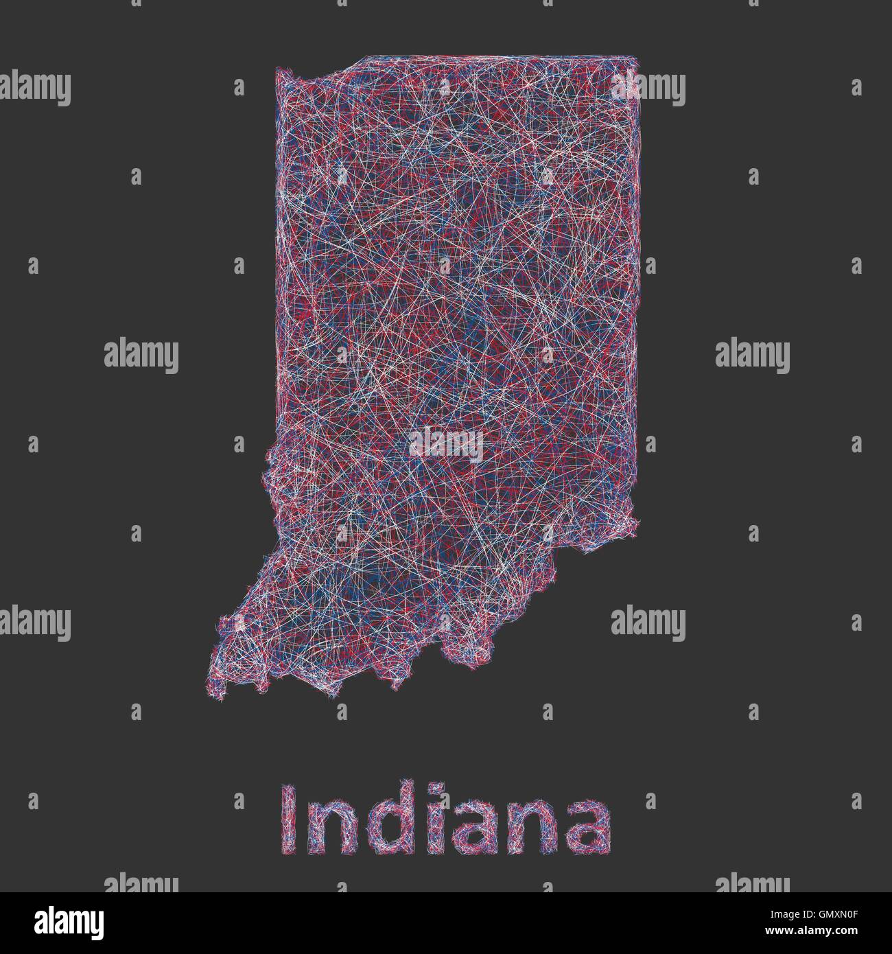 Indiana line art map Stock Vector Image & Art - Alamy