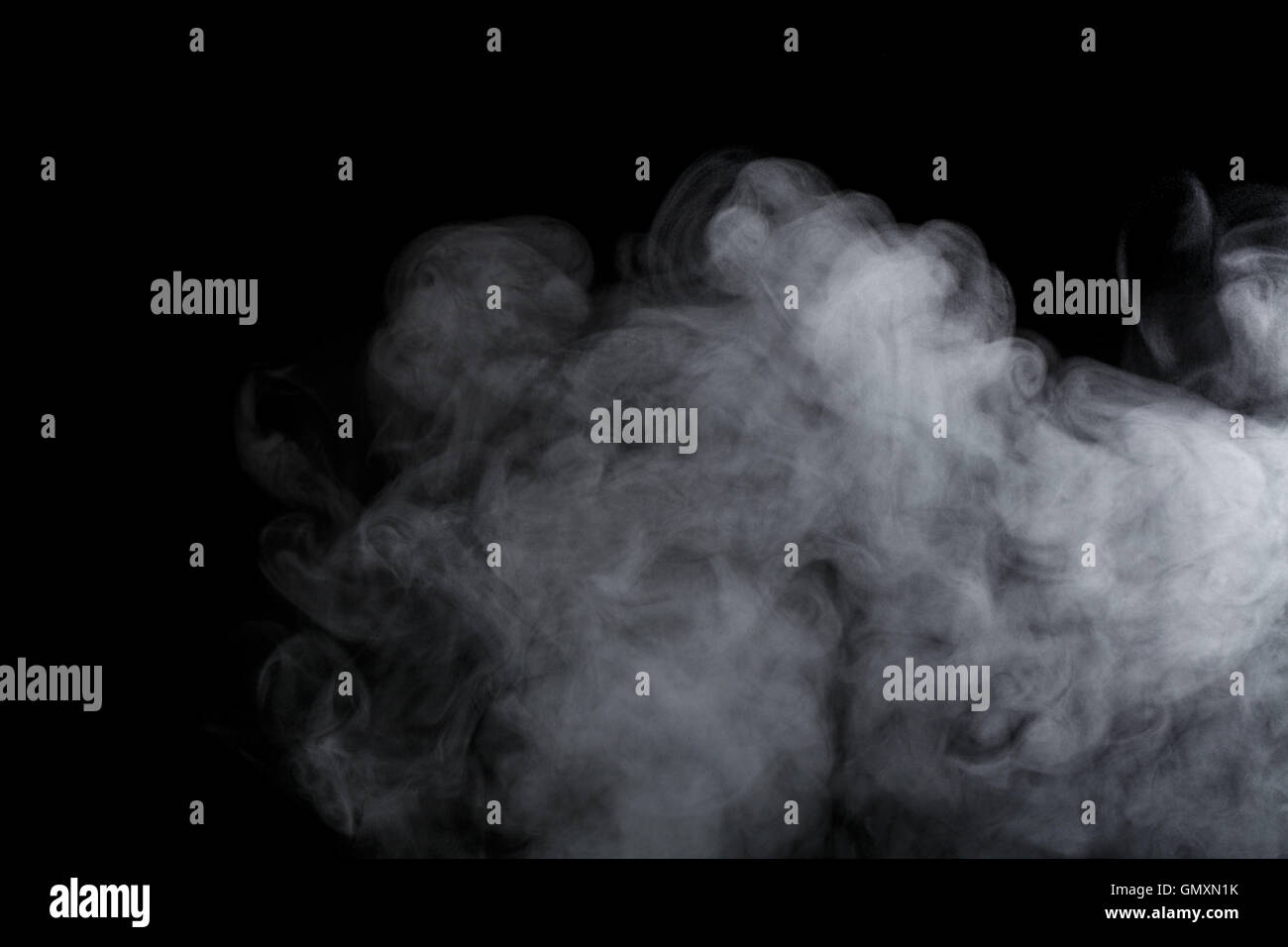 Abstract white water vapor on a black background. Texture. Design ...