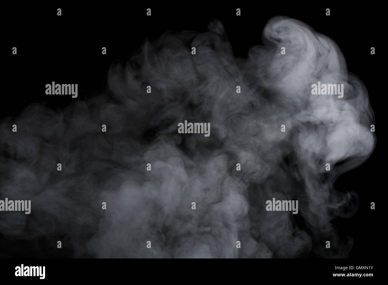 Abstract white water vapor on a black background. Texture. Design ...
