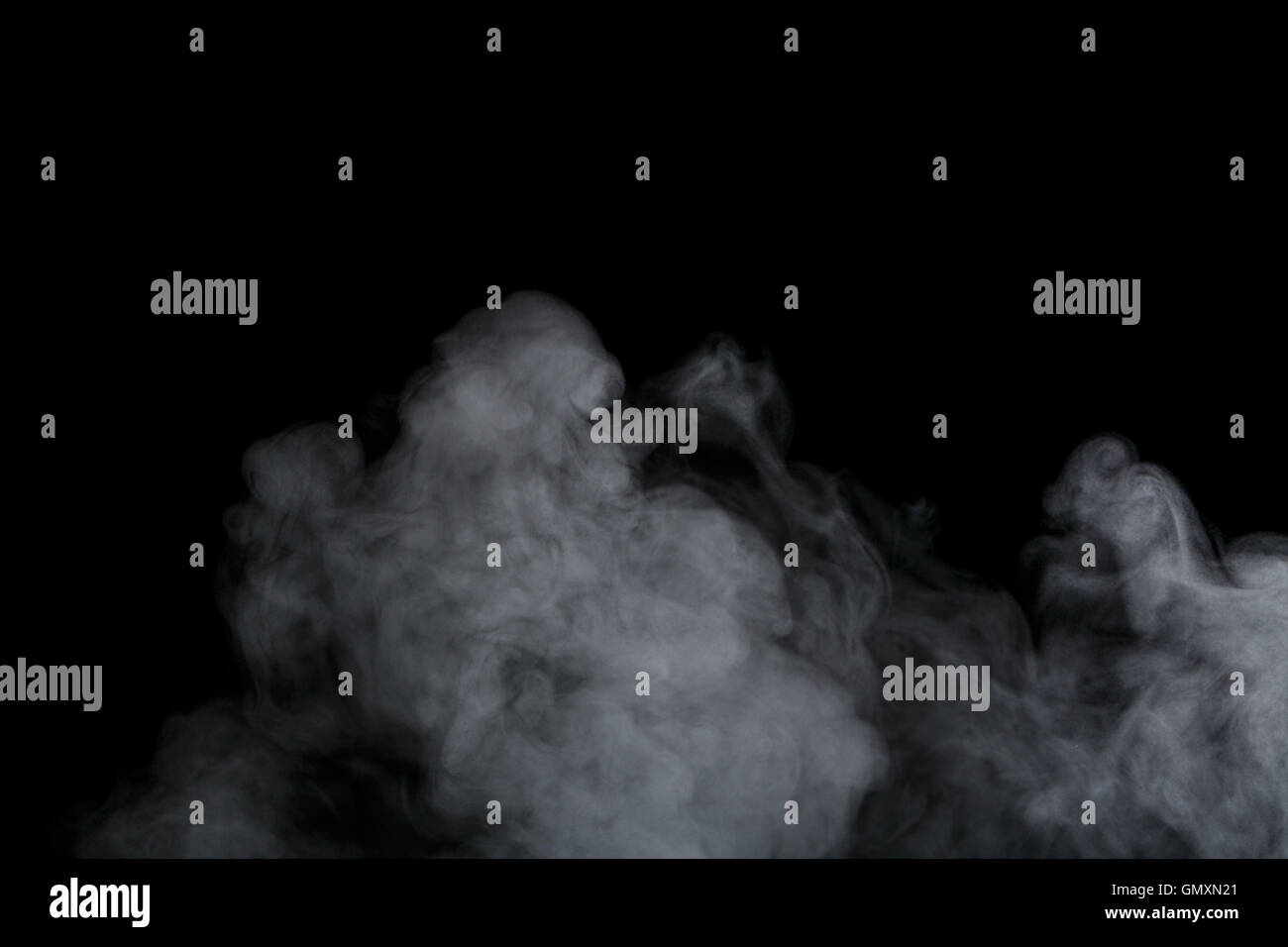 Abstract white water vapor on a black background. Texture. Design ...