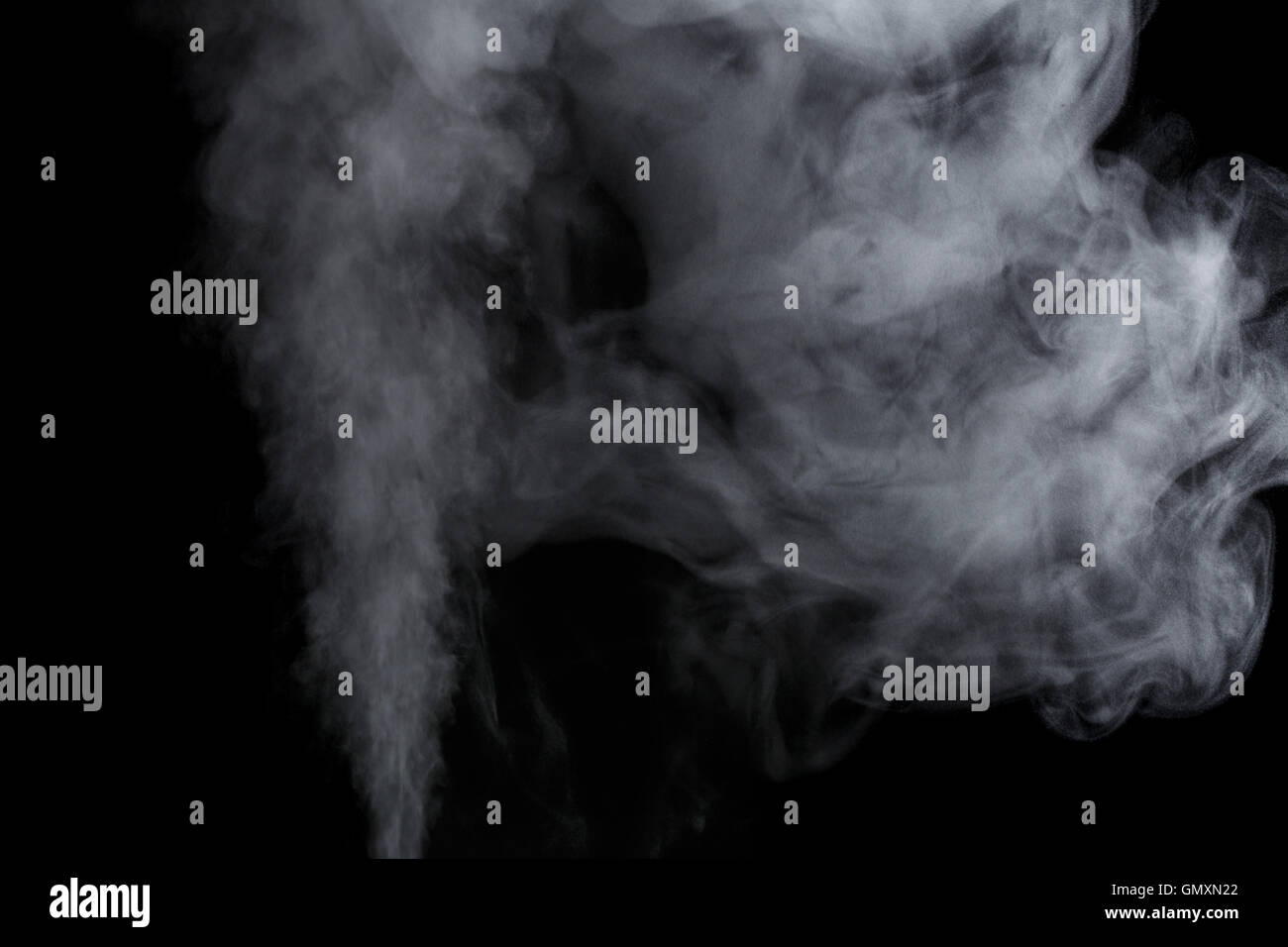 Abstract white water vapor on a black background. Texture. Design ...