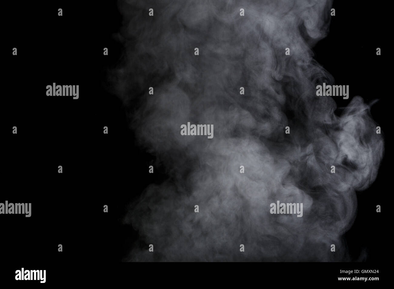 Abstract white water vapor on a black background. Texture. Design ...