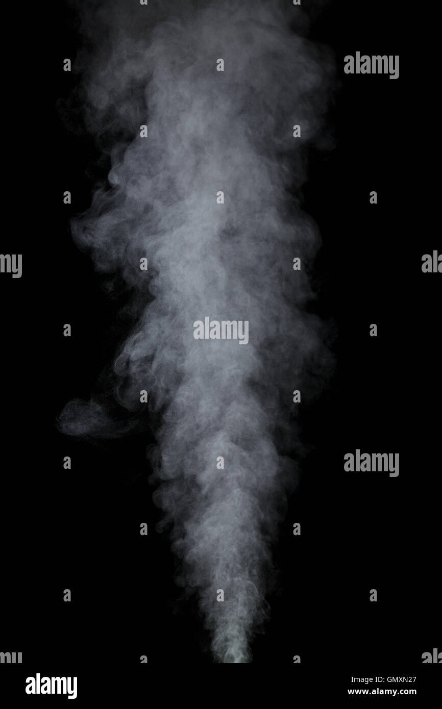 Abstract white water vapor on a black background. Texture. Design ...