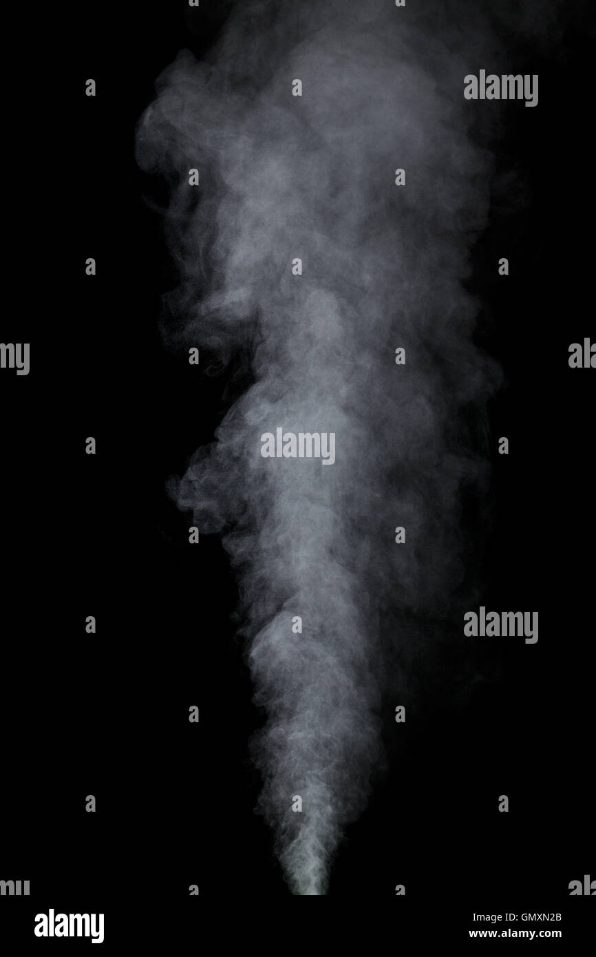 Abstract white water vapor on a black background. Texture. Design ...