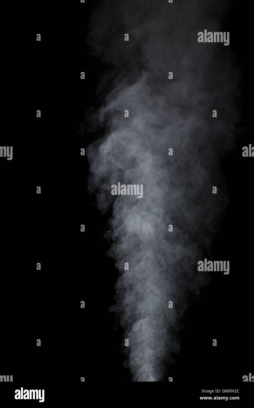 Abstract white water vapor on a black background. Texture. Design ...