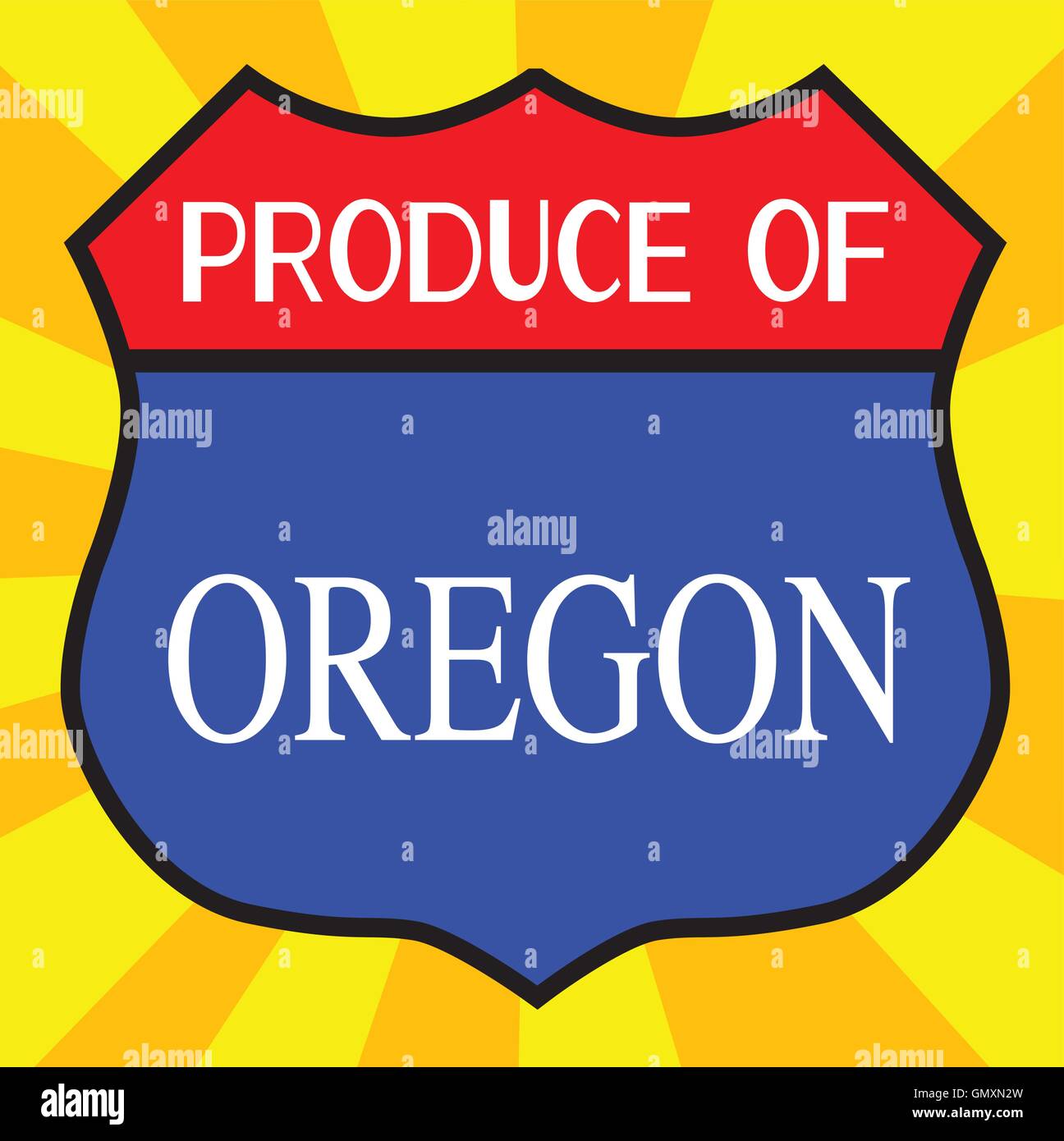 Produce Of Oregon Shield Stock Vector Image & Art - Alamy