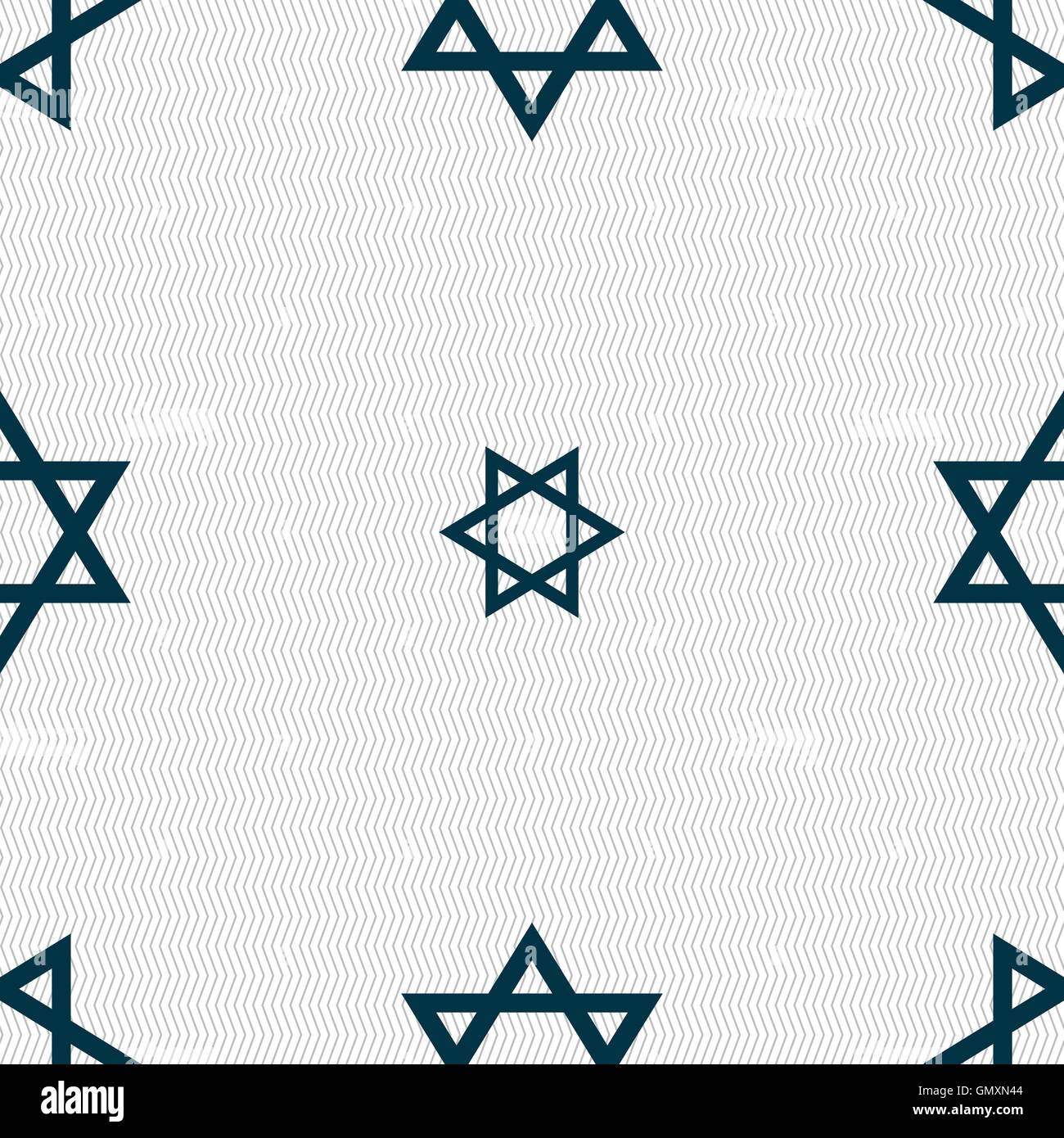 pentagram icon sign. Seamless pattern with geometric texture. Vector ...