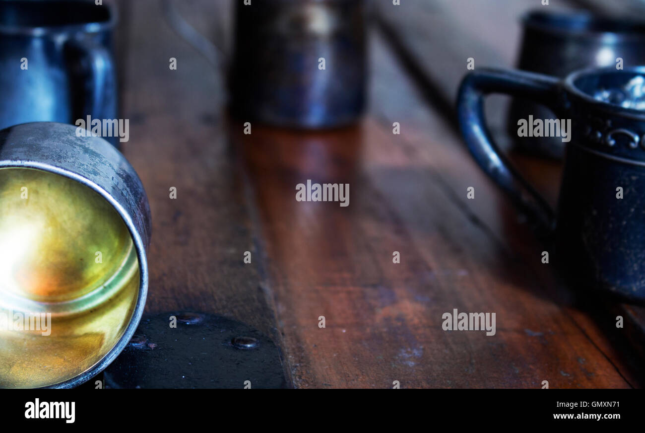 Old metal cups Stock Photo - Alamy