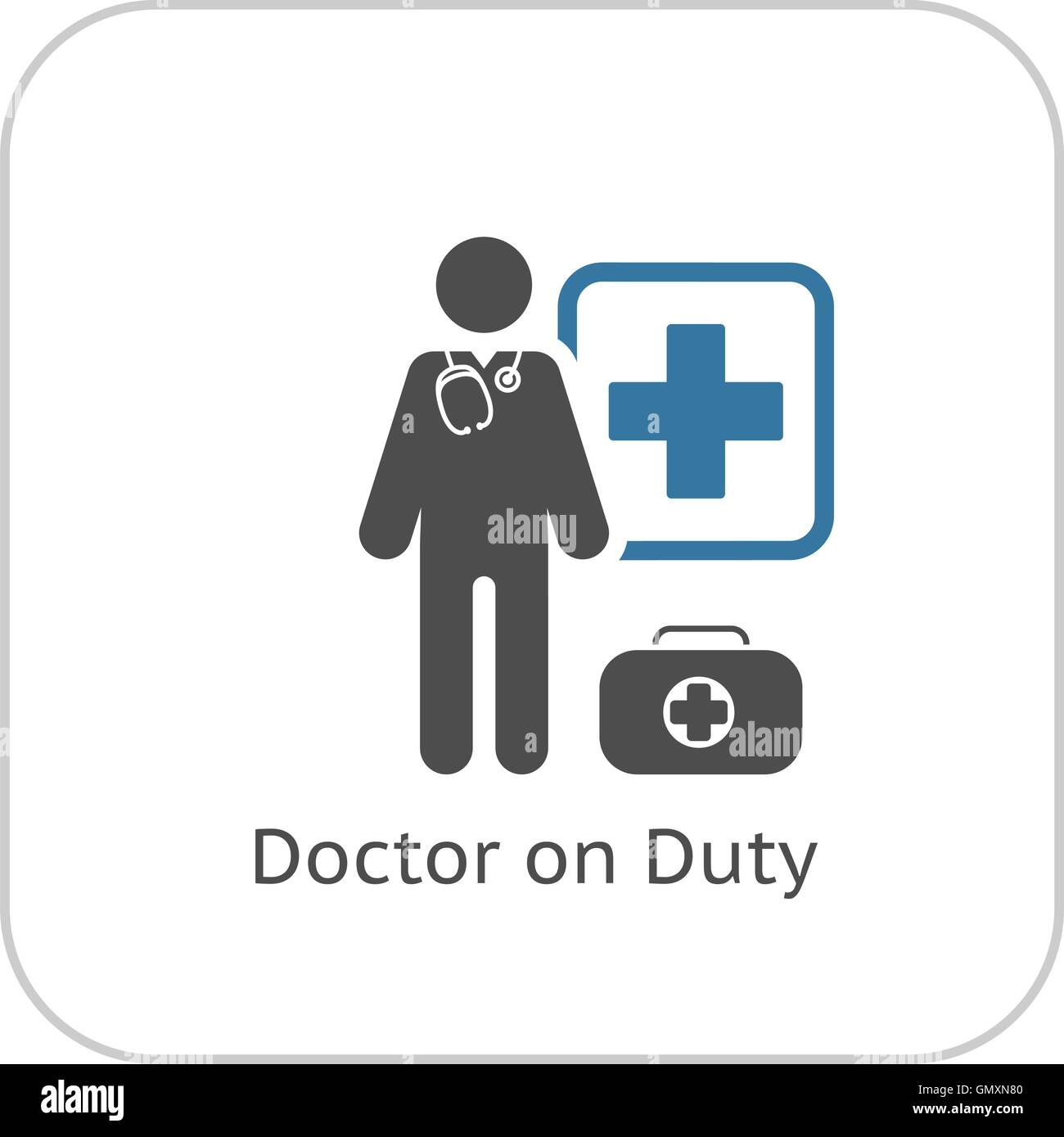 Doctor on Duty Icon. Flat Design Stock Vector Image & Art - Alamy