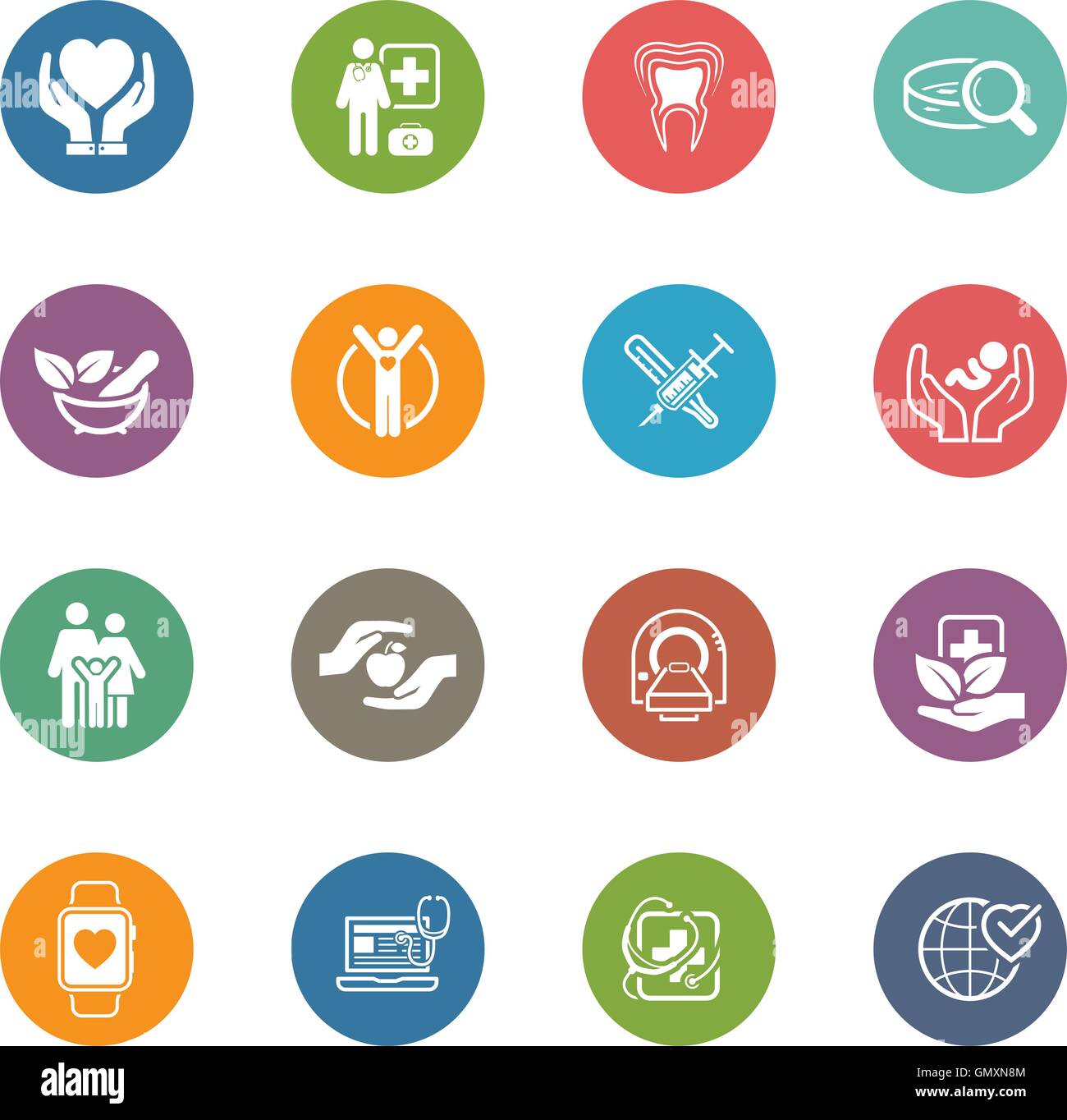Medical and Health Care Icons Set. Flat Design Stock Vector Image & Art ...