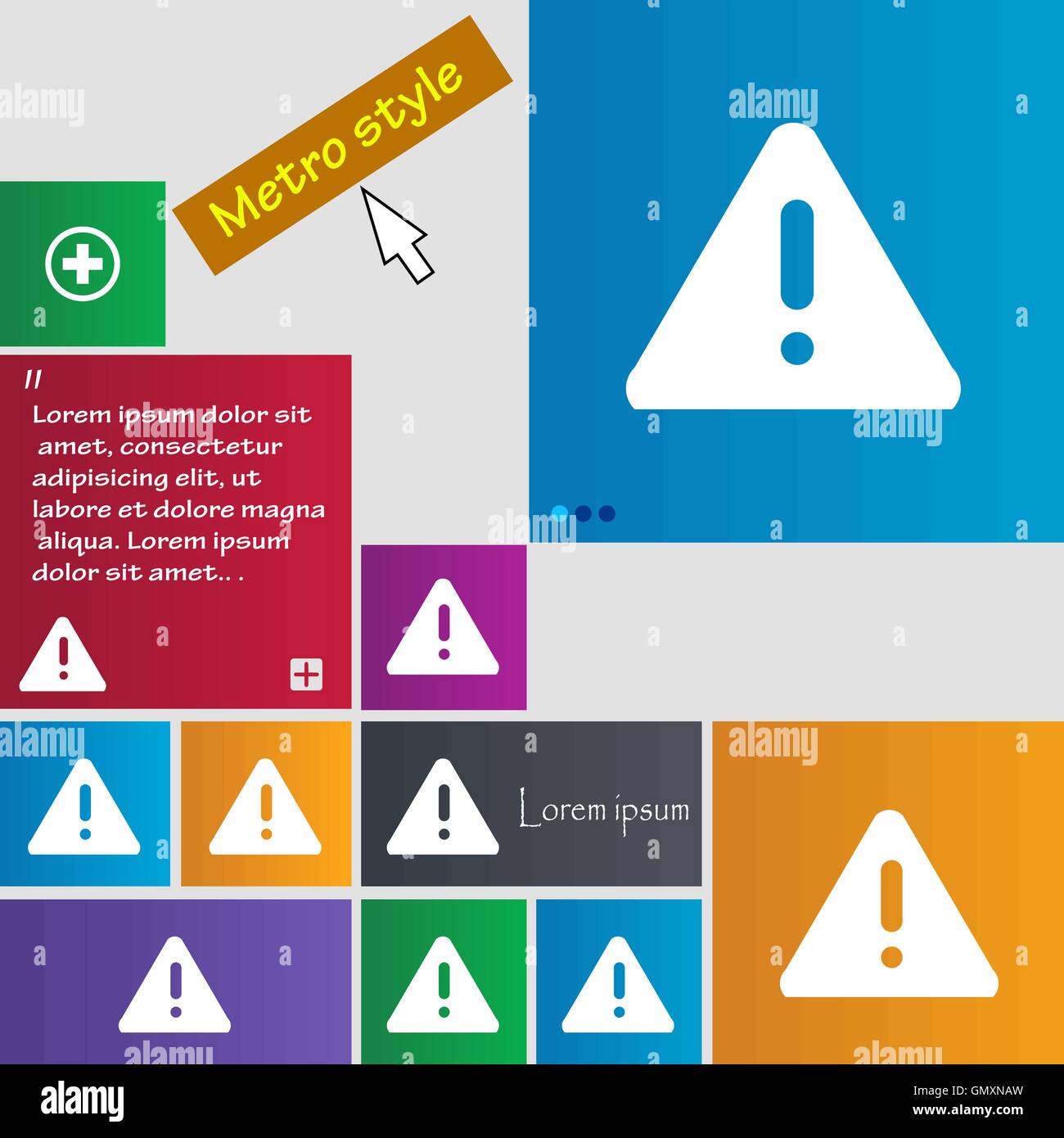 exclamation mark, Attention caution icon sign. buttons. Modern interface website buttons with ...