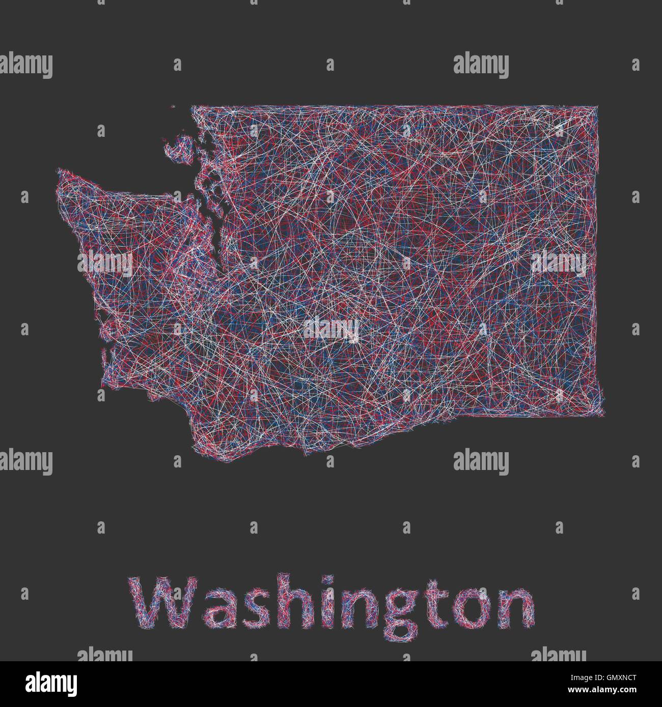 Washington line art map Stock Vector Image & Art - Alamy
