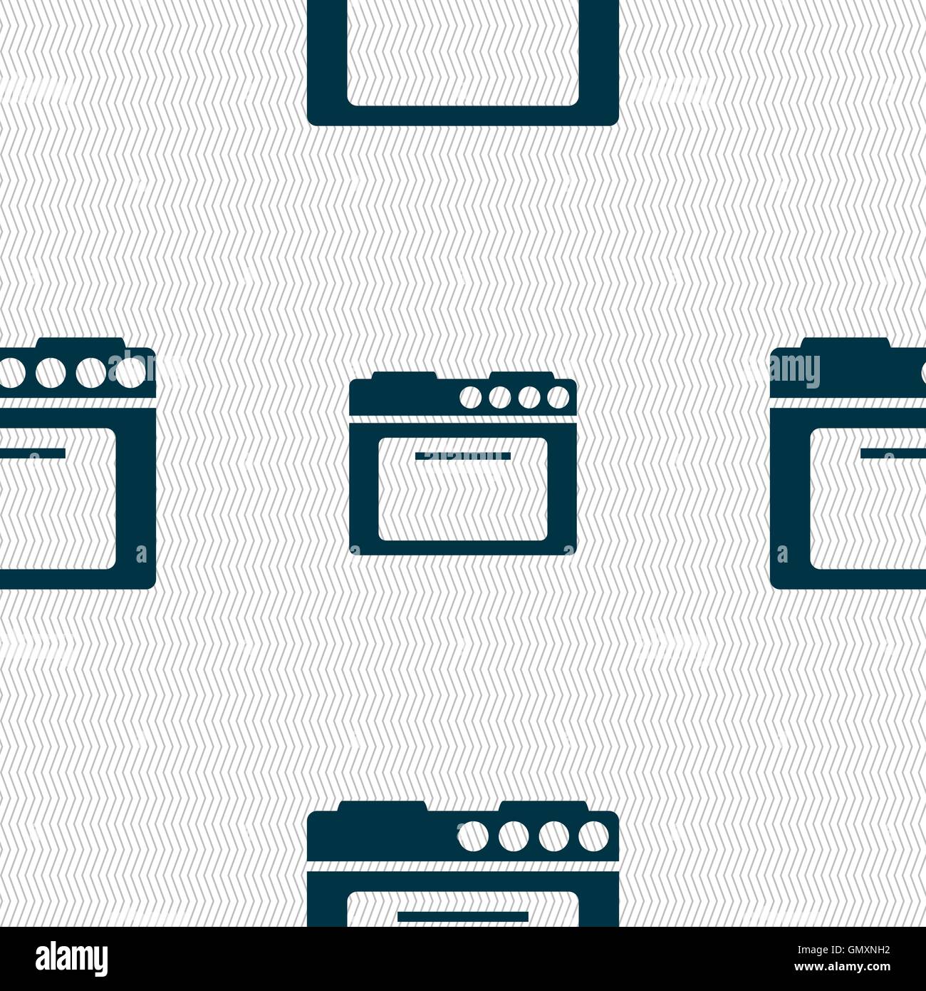 kitchen stove icon sign. Seamless pattern with geometric texture ...