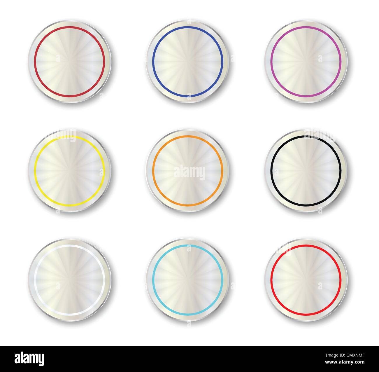 Metal Circular Buttons Stock Vector Image & Art - Alamy