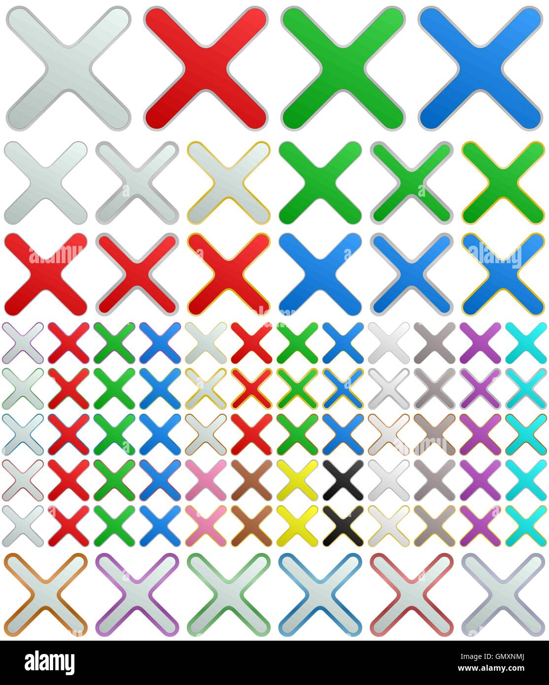 Color metallic cancel sign button set Stock Vector Image & Art - Alamy