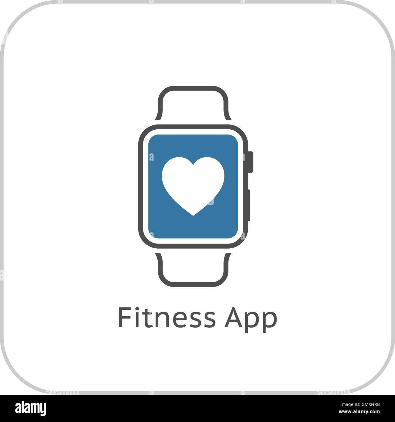 Fitness App Icon. Flat Design Stock Vector Image & Art - Alamy