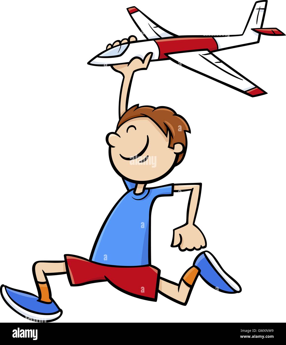boy with toy plane cartoon Stock Vector Image & Art - Alamy