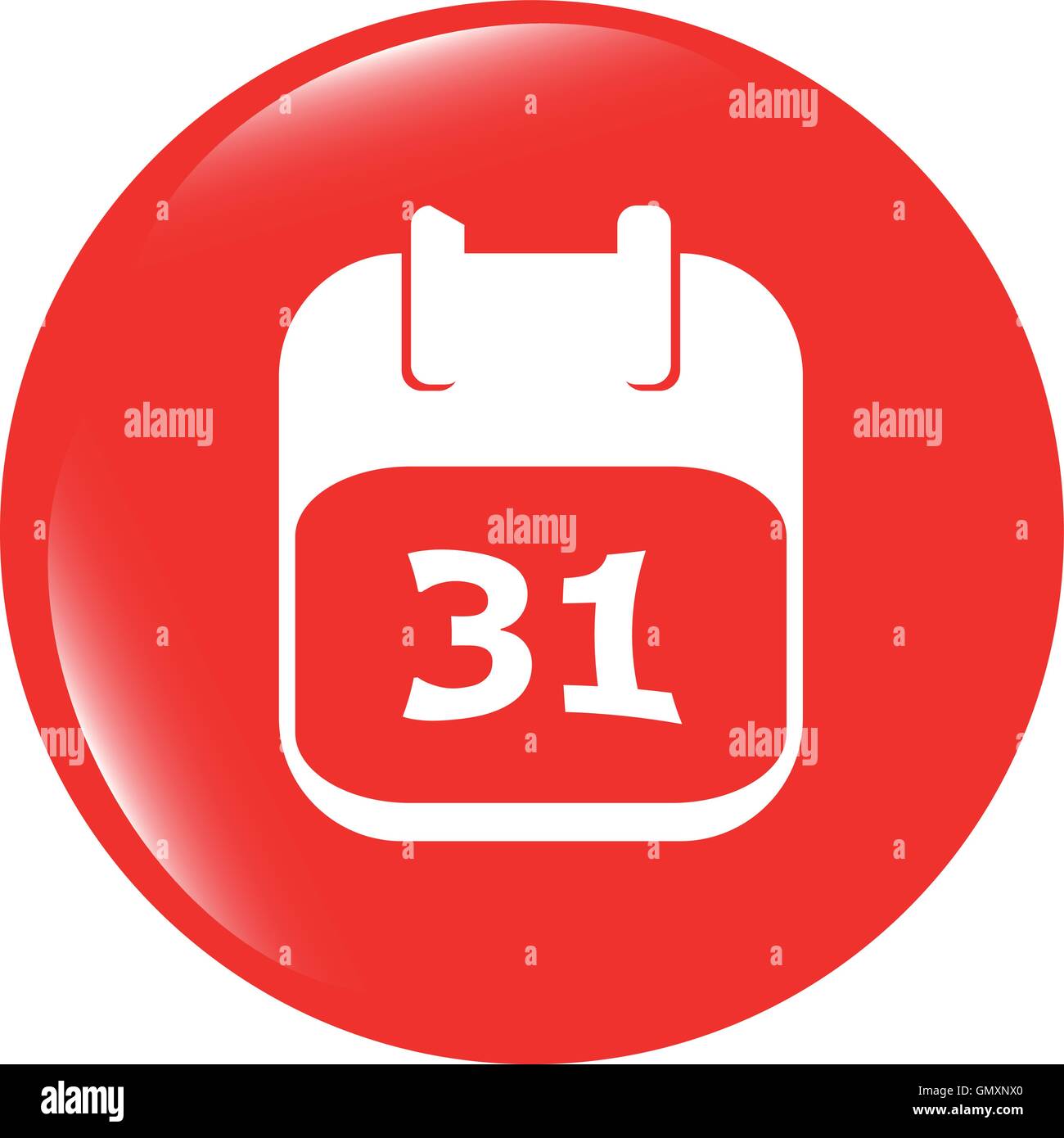 vector calendar apps icon glossy button. day 31 Stock Vector Image ...