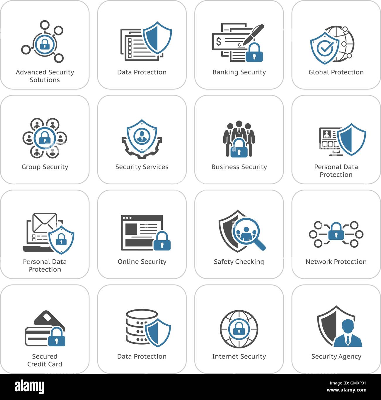 Flat Design Protection and Security Icons Set Stock Vector Image & Art ...