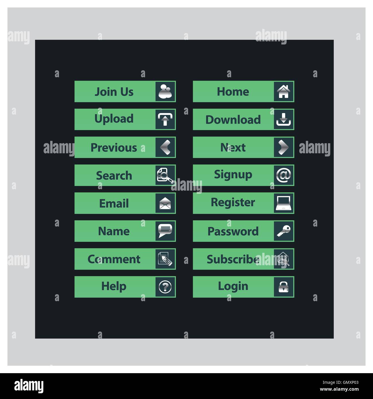 Web Design buttons Theme Stock Vector Image & Art - Alamy