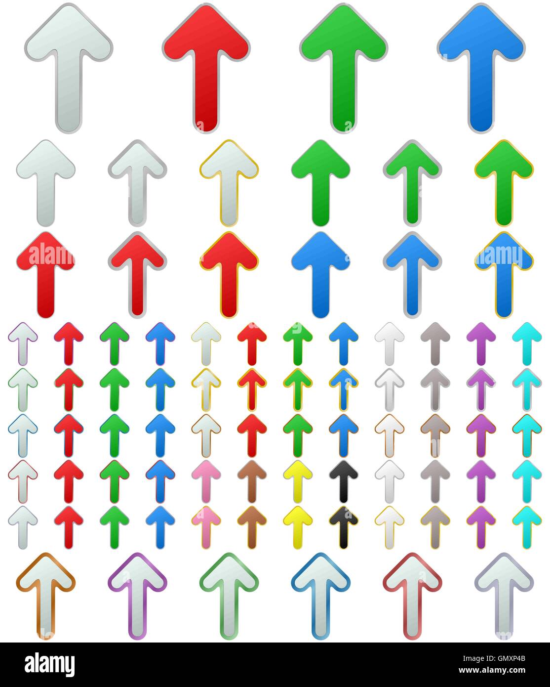 Color metallic rounded arrow button set Stock Vector Image & Art - Alamy