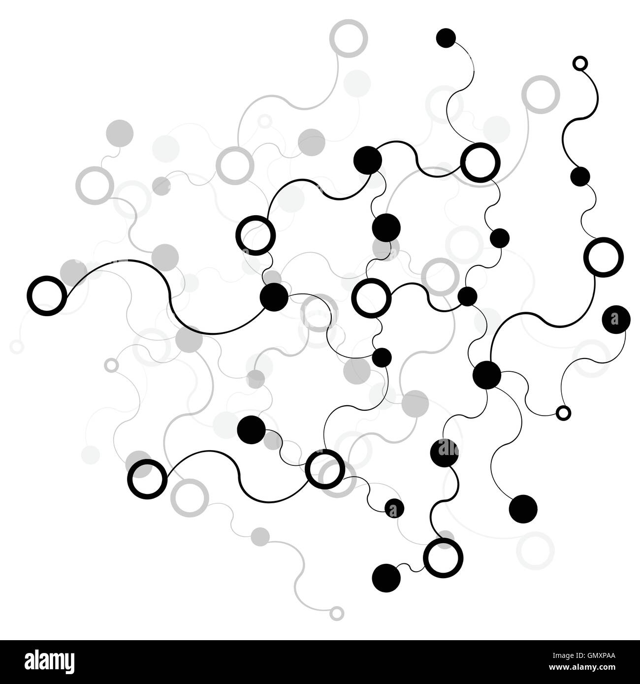 Abstract background. Black connecting dots on white. Vector ...