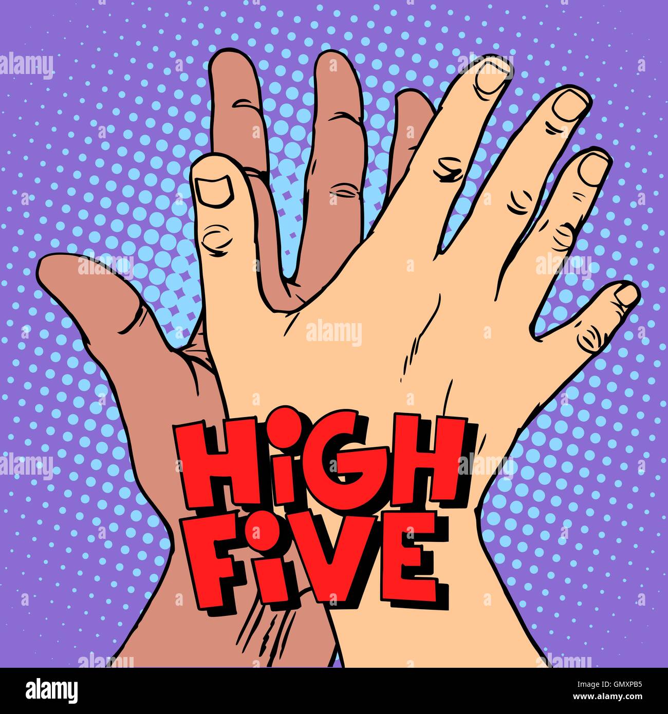 high five greeting white black hand Stock Vector Image & Art - Alamy