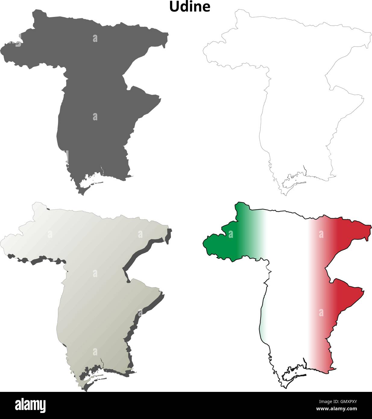 Udine Italia Mapa Politico De Mexico Friuli Venezia Giulia Outline