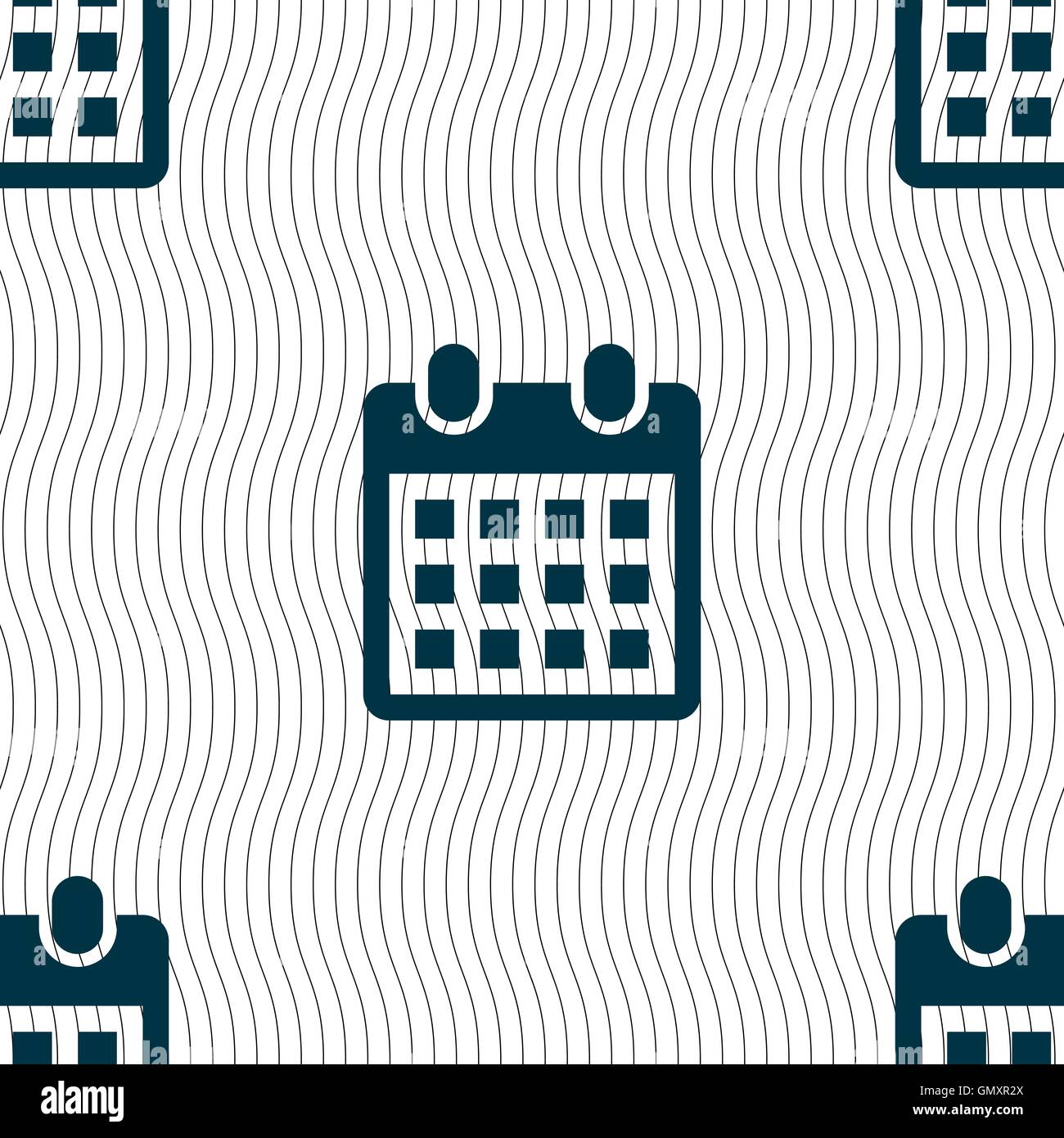 calendar page icon sign. Seamless pattern with geometric texture ...
