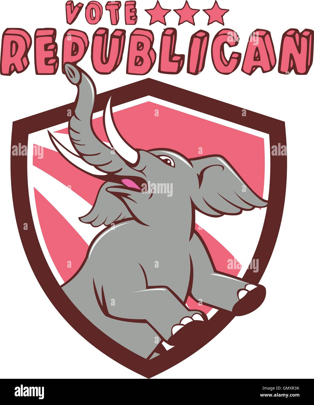 Vote Republican Elephant Mascot Shield Cartoon Stock Vector Image & Art ...