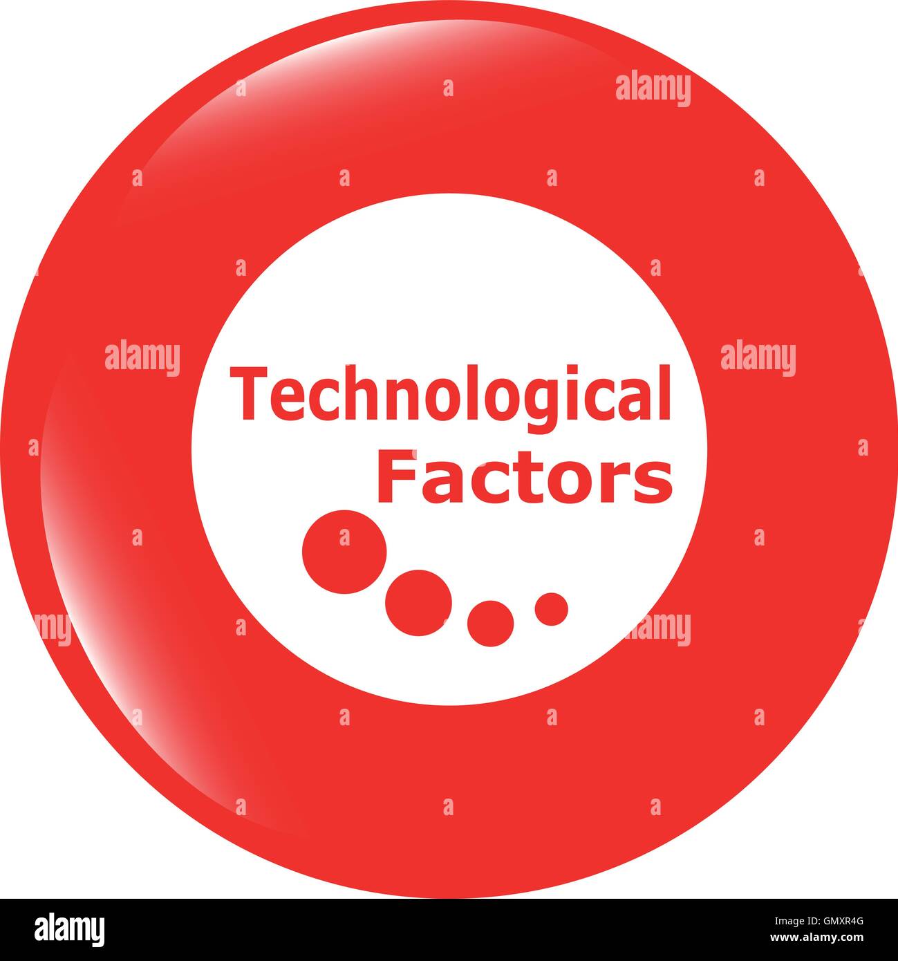 vector technological factors web button, icon isolated on white Stock ...