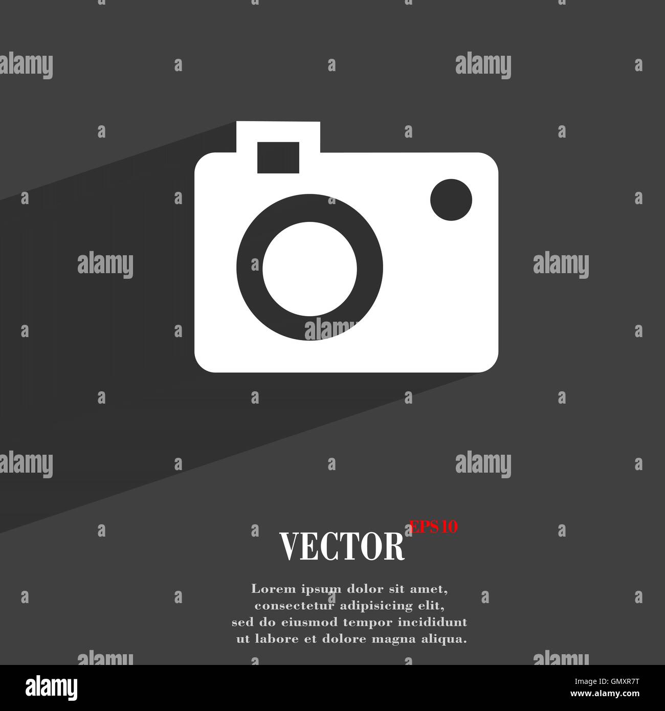 camera symbol Flat modern web design with long shadow and space for ...