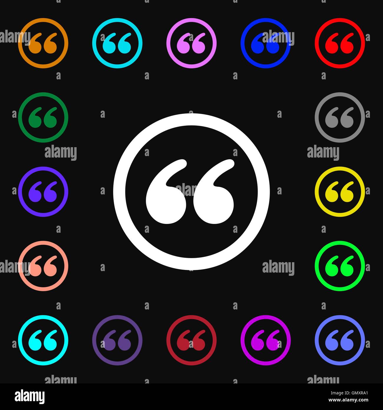 Double quotes icon sign. Lots of colorful symbols for your design ...