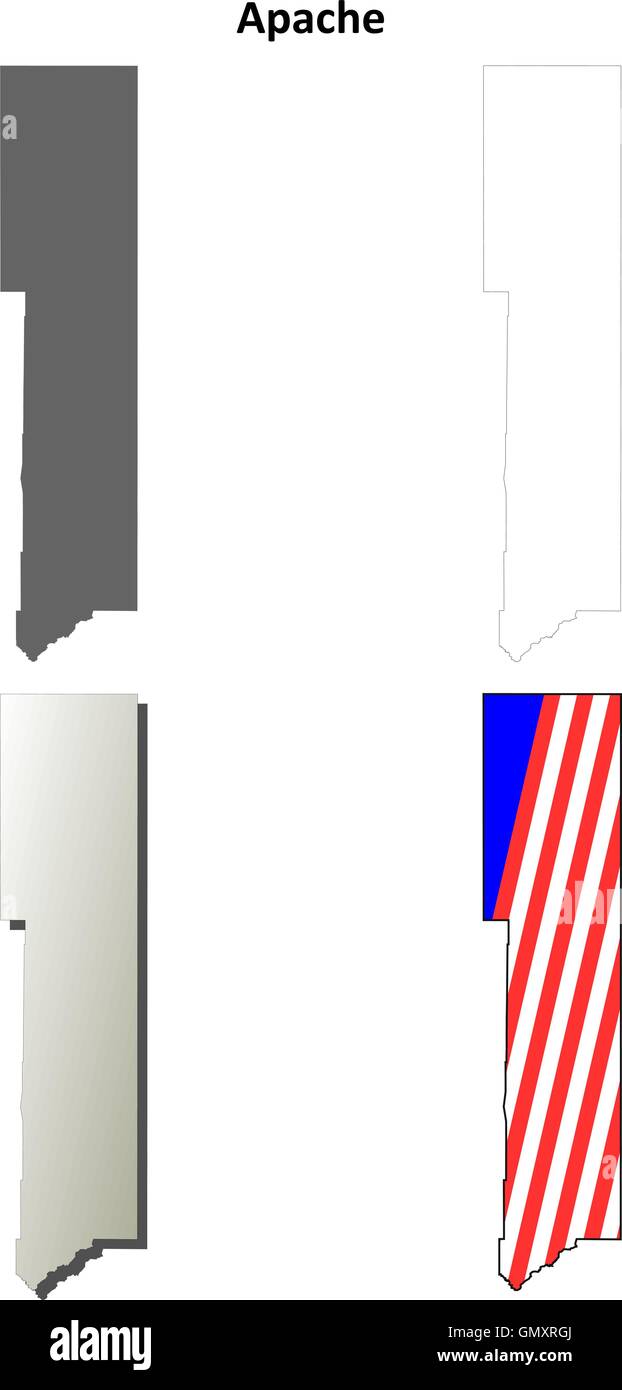 Apache county map hi-res stock photography and images - Alamy