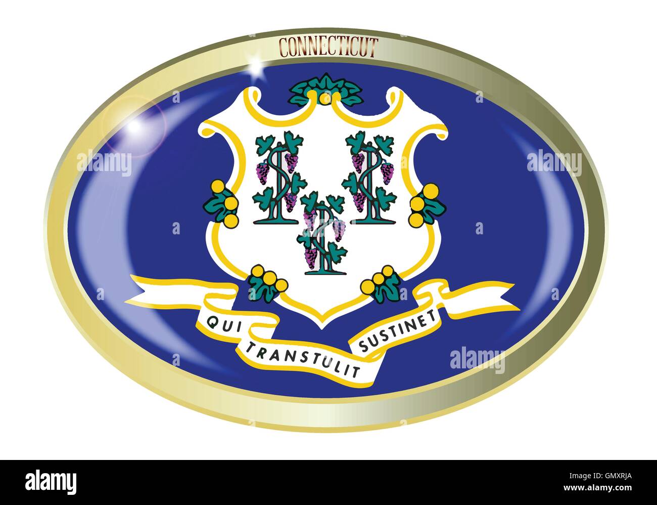 Connecticut State Flag Oval Button Stock Vector Image & Art - Alamy