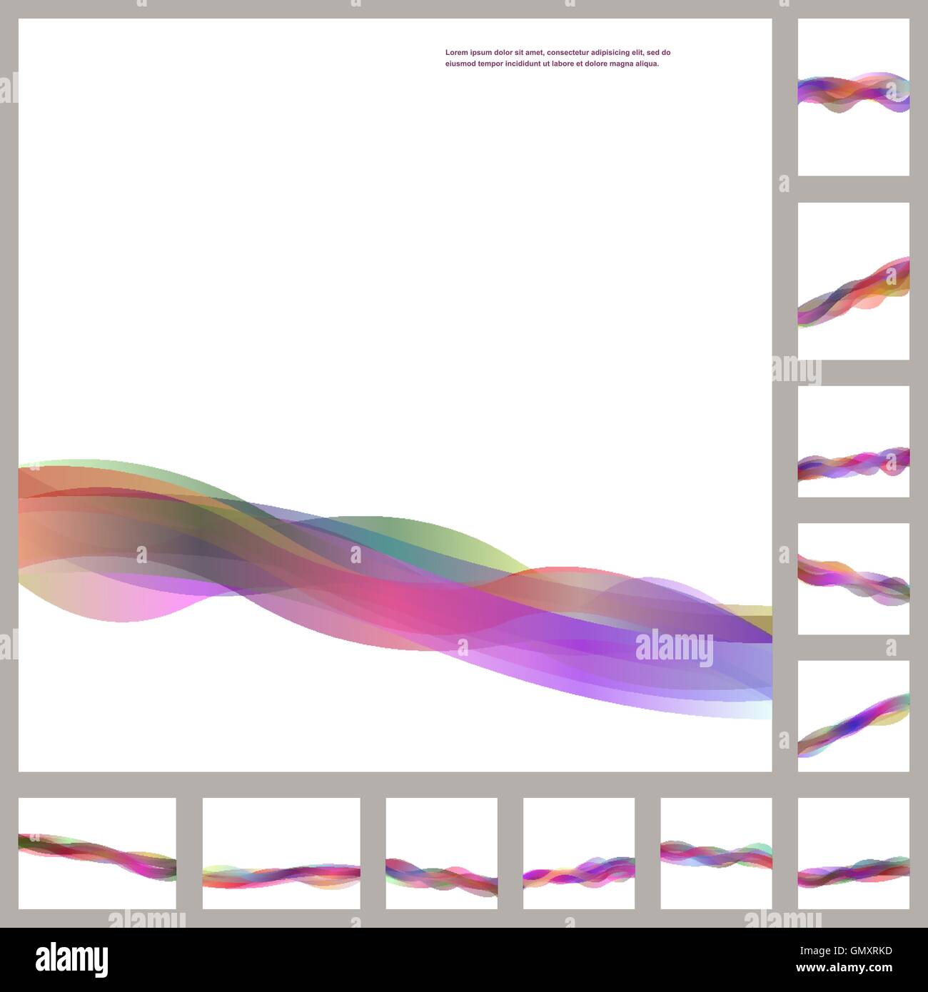 Business wave background, brochure design template set Stock Vector ...