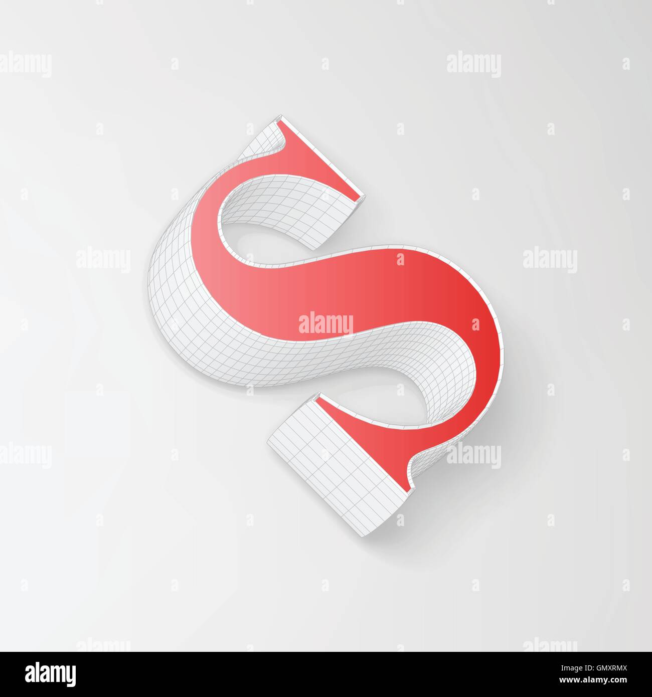 Alphabet collection: wireframe of 3d character S, vector Stock Vector ...