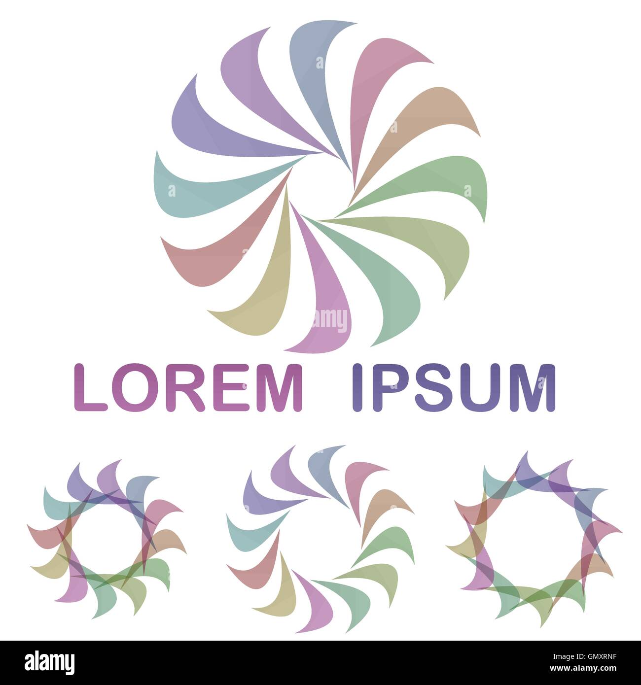 Abstract colorful curved shape logo set Stock Vector Image & Art - Alamy