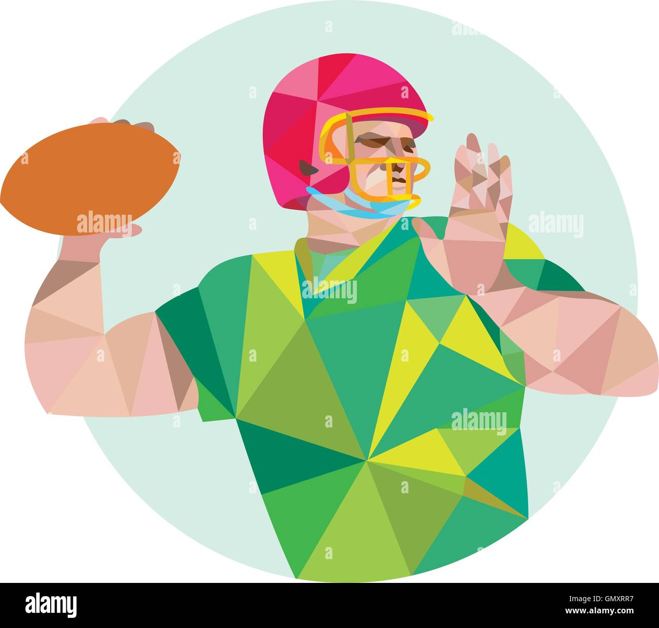 American Football QB Throwing Ball Low Polygon Stock Vector Image & Art ...
