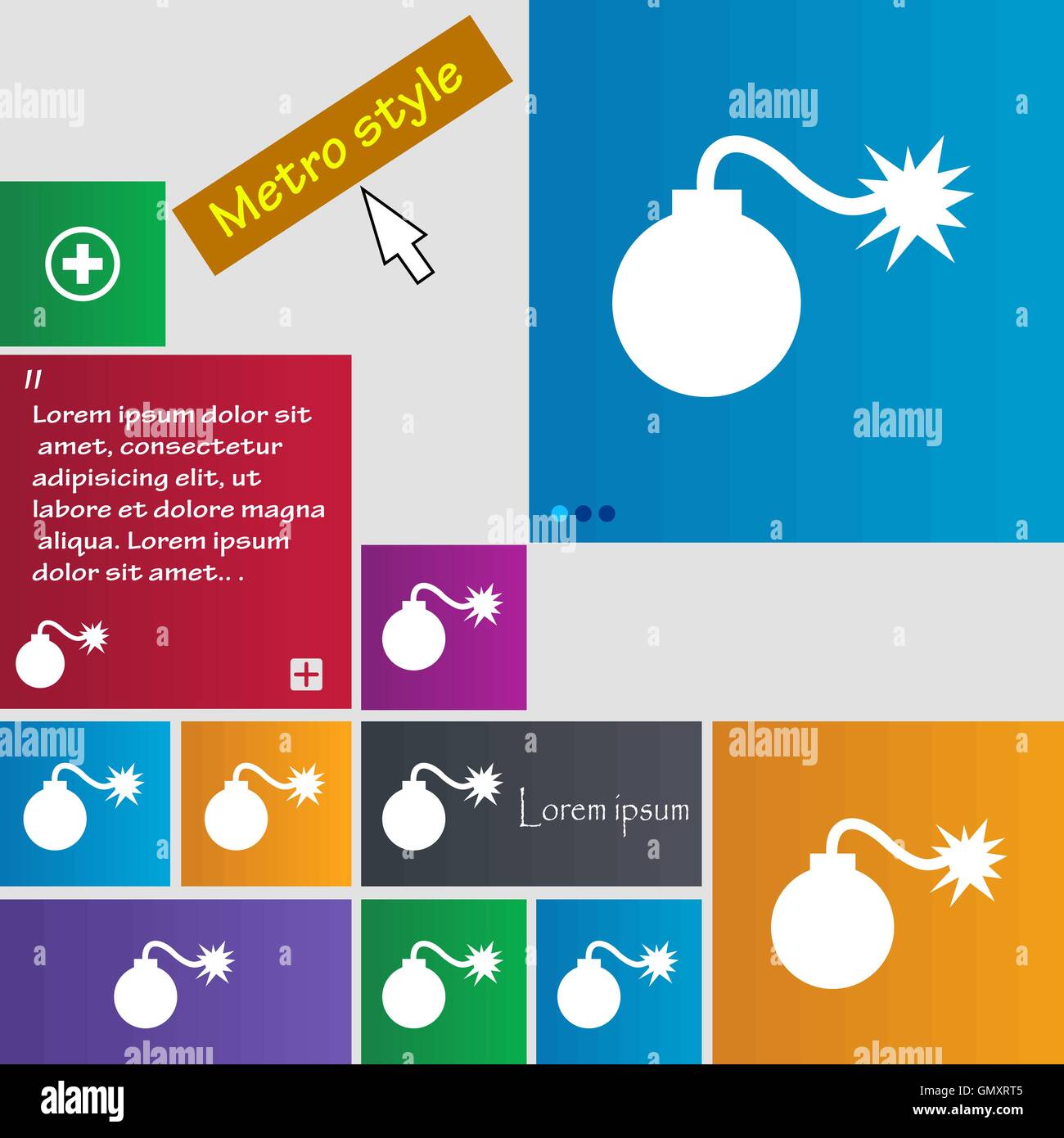 bomb icon sign. buttons. Modern interface website buttons with cursor pointer. Vector Stock ...