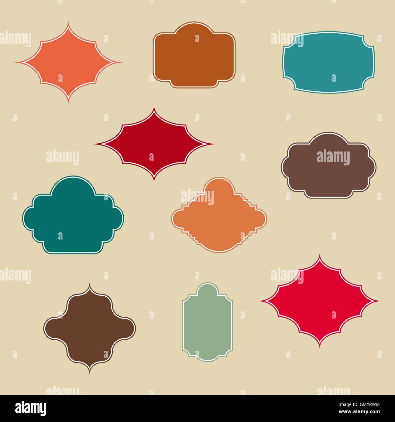 Set of vintage frames, vector illustration Stock Vector Image & Art - Alamy