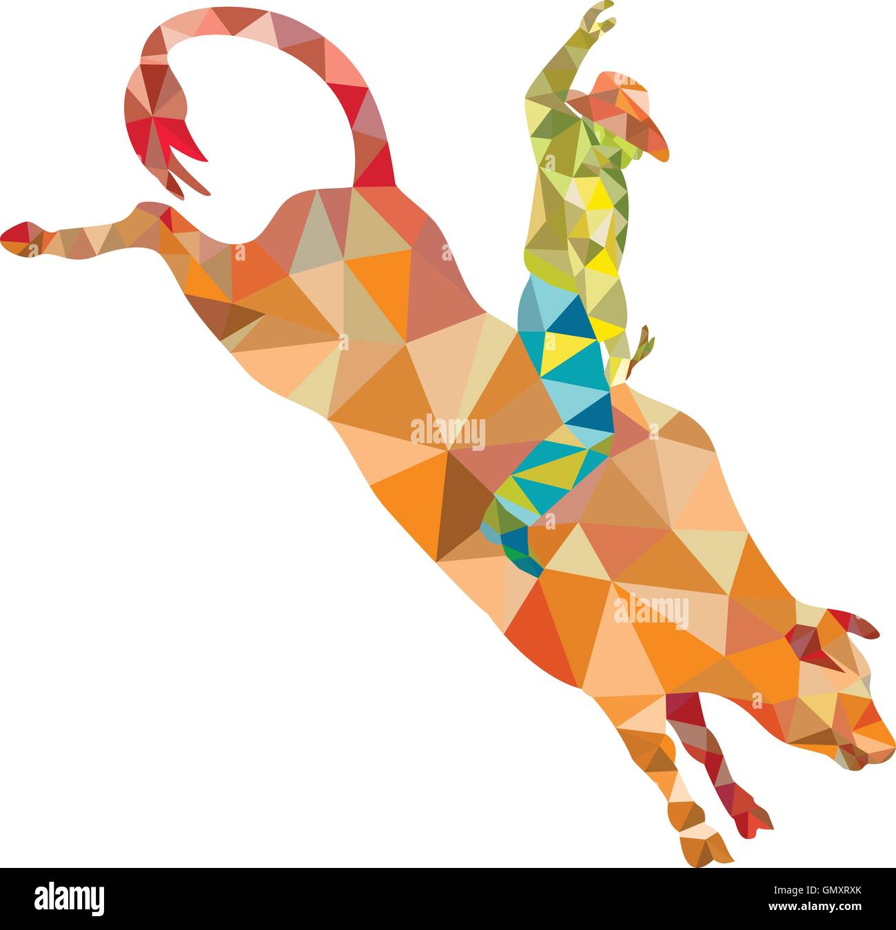 Bull rider on white Stock Vector Images - Alamy