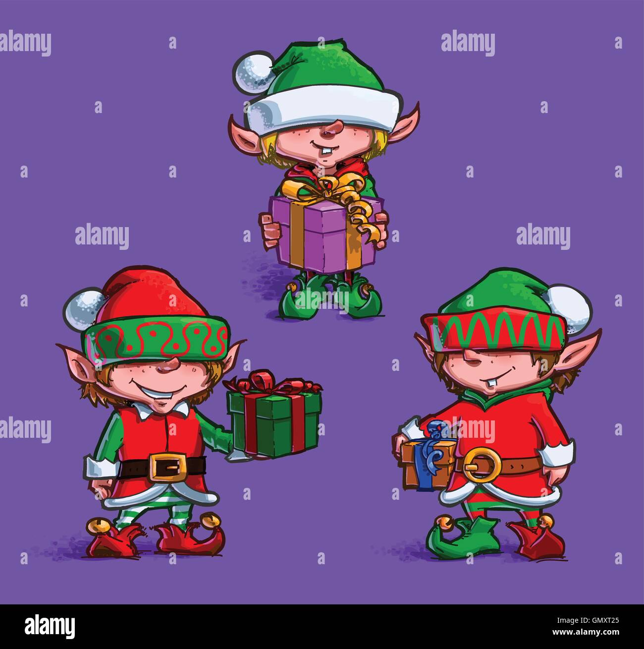Cartoon elves Stock Vector Images - Alamy