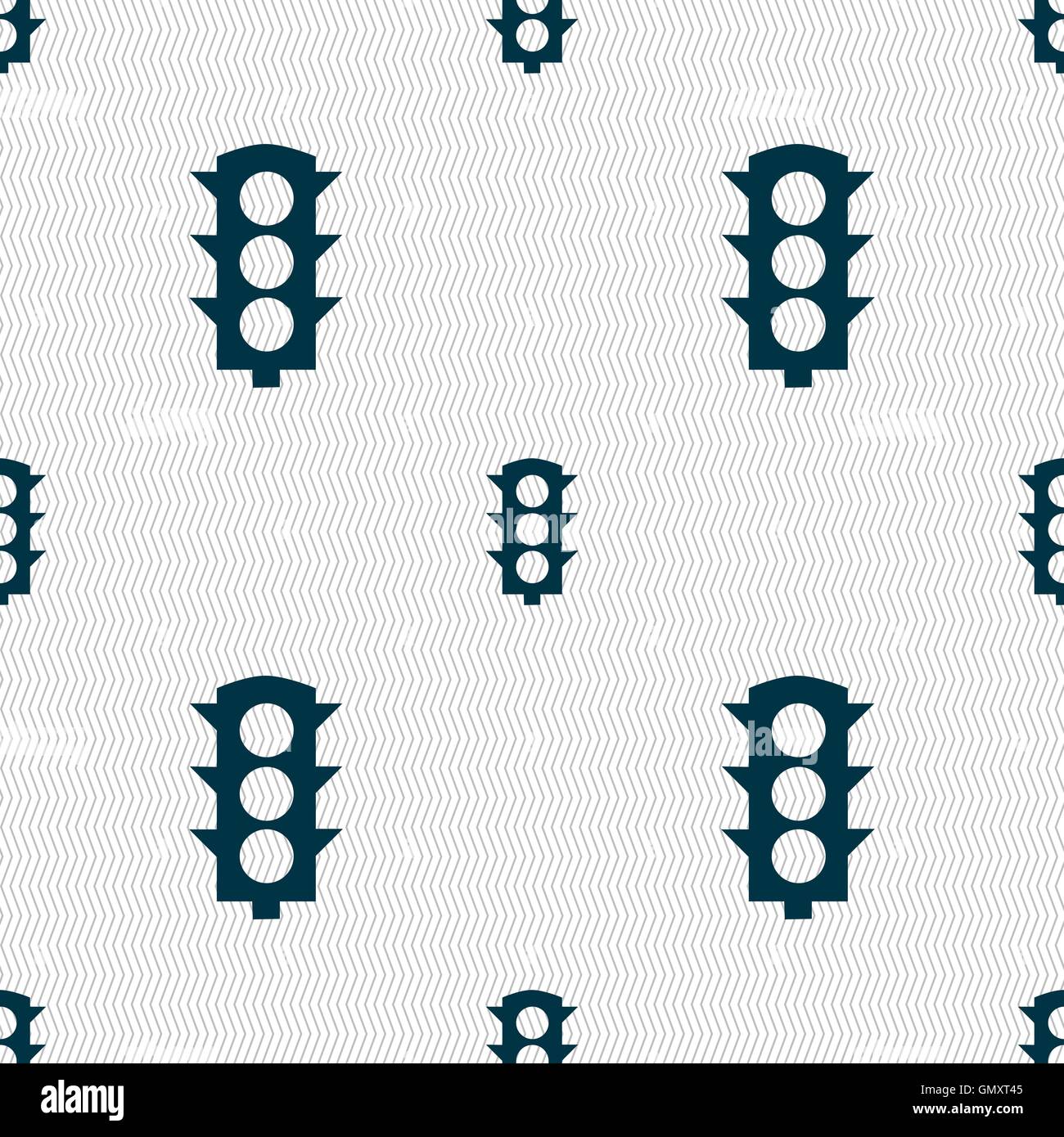 Traffic light signal icon sign. Seamless pattern with geometric texture ...