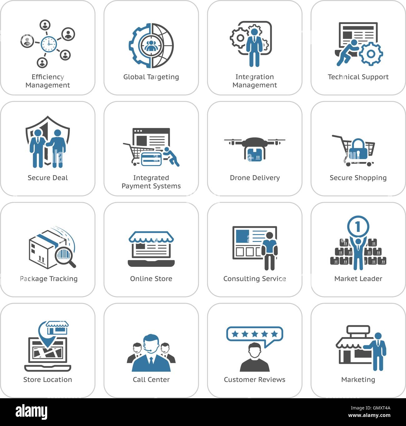 Flat Design Business Icons Set Stock Vector Image & Art - Alamy