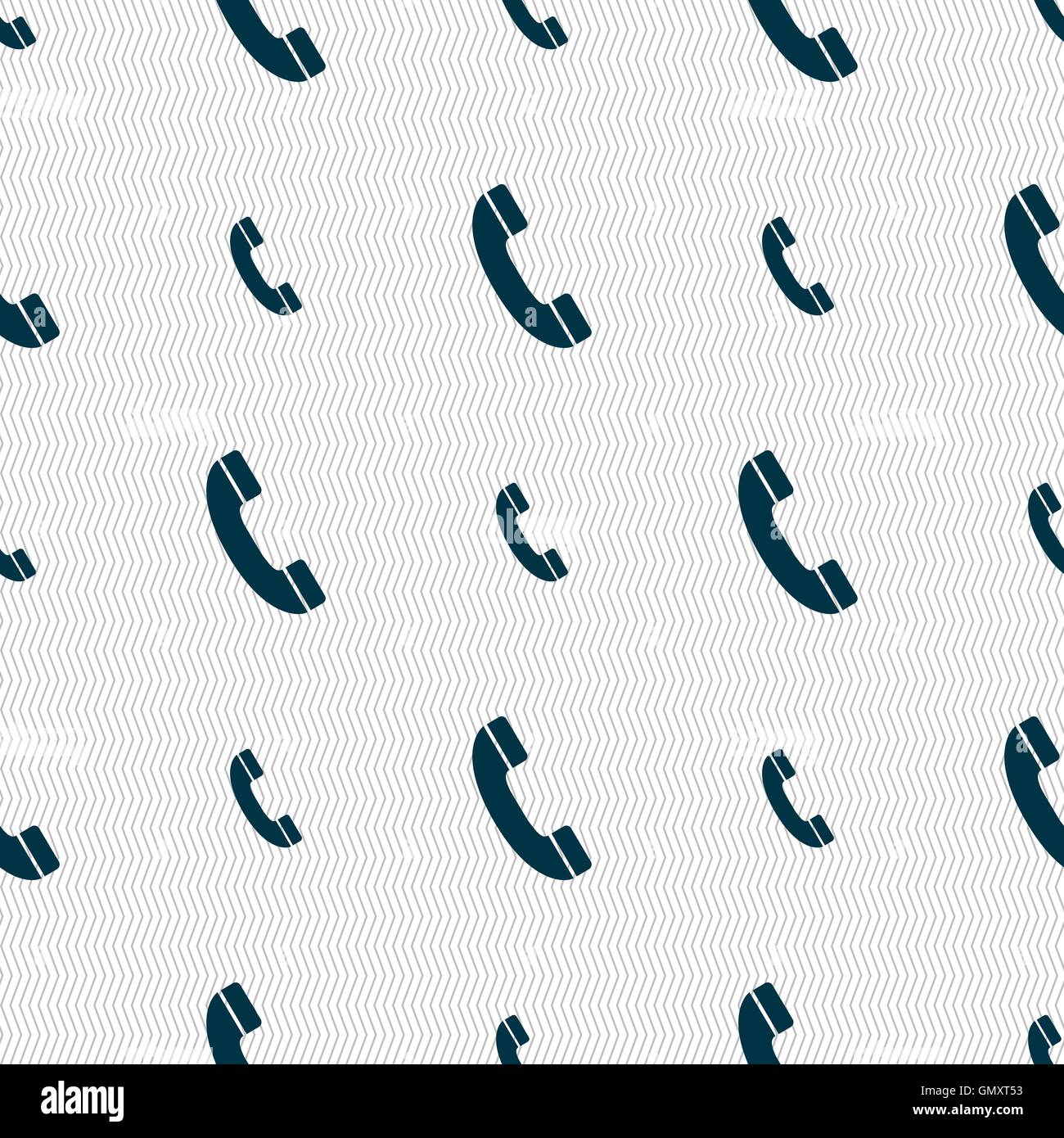 Call icon sign. Seamless pattern with geometric texture. Vector Stock ...