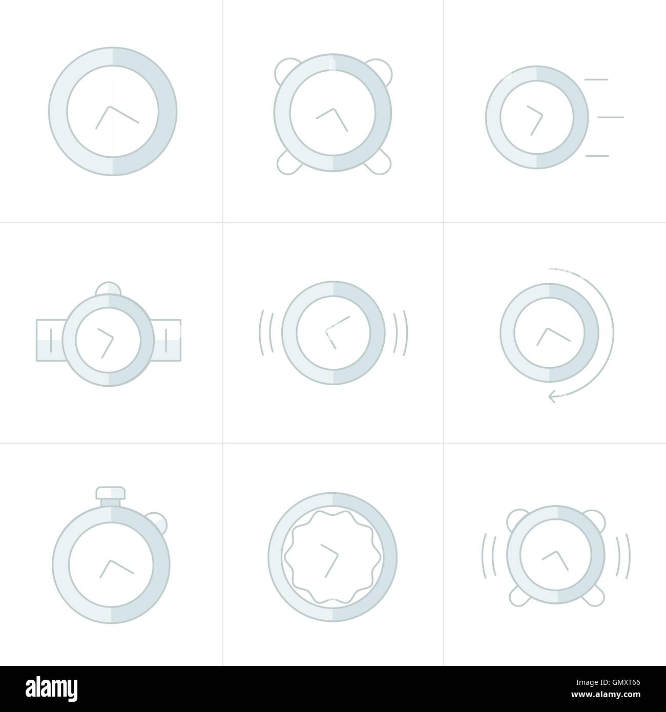Time Clock Icons Set gray cokor Stock Vector Image & Art - Alamy