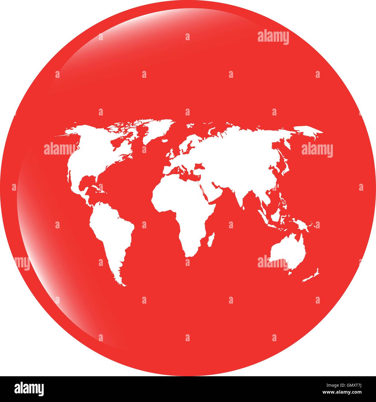 vector Globe icon, earth world map on web button Stock Vector Image ...