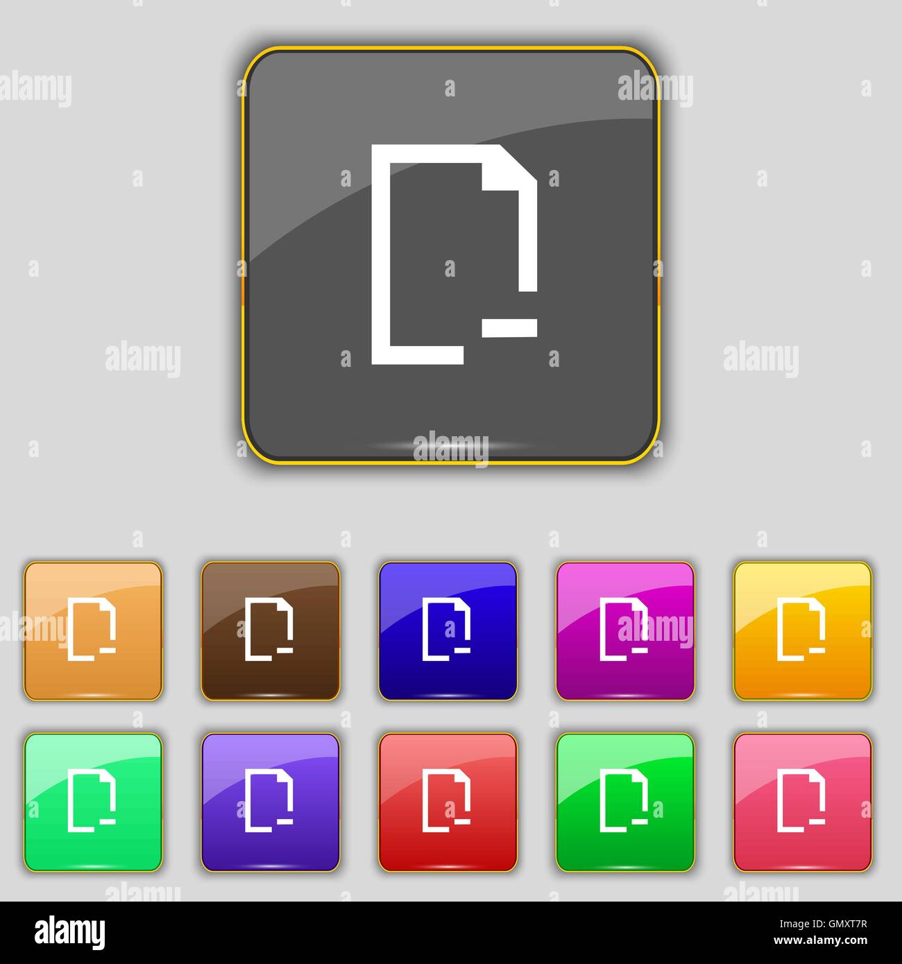 Remove Folder icon sign. Set with eleven colored buttons for your site ...